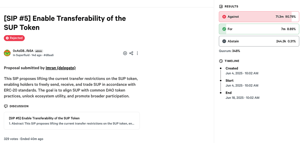 [SIP #5] Enable Transferability of the SUP Token - Proposals - Superfluid DAO Governance Forum